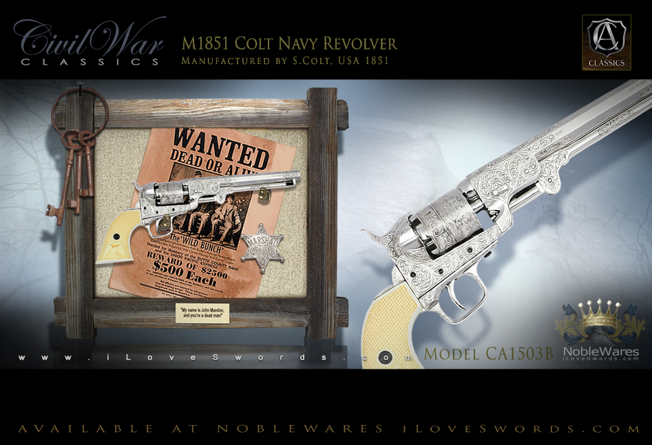 Non-Firing Replica M1851 Colt Navy Revolver model CA1503B by Collector ...