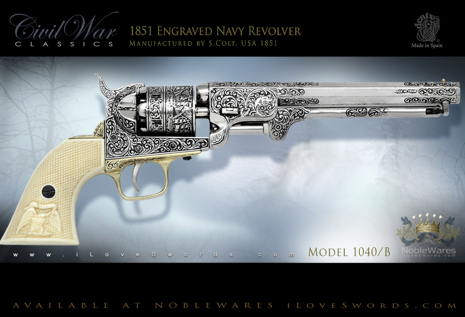 Non-Firing Replica 1851 Engraved Navy Revolver model 1040/B by Denix