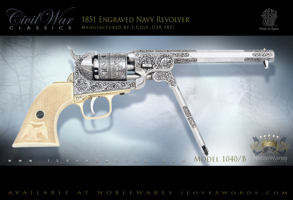 Non-Firing Replica 1851 Engraved Navy Revolver model 1040/B by Denix