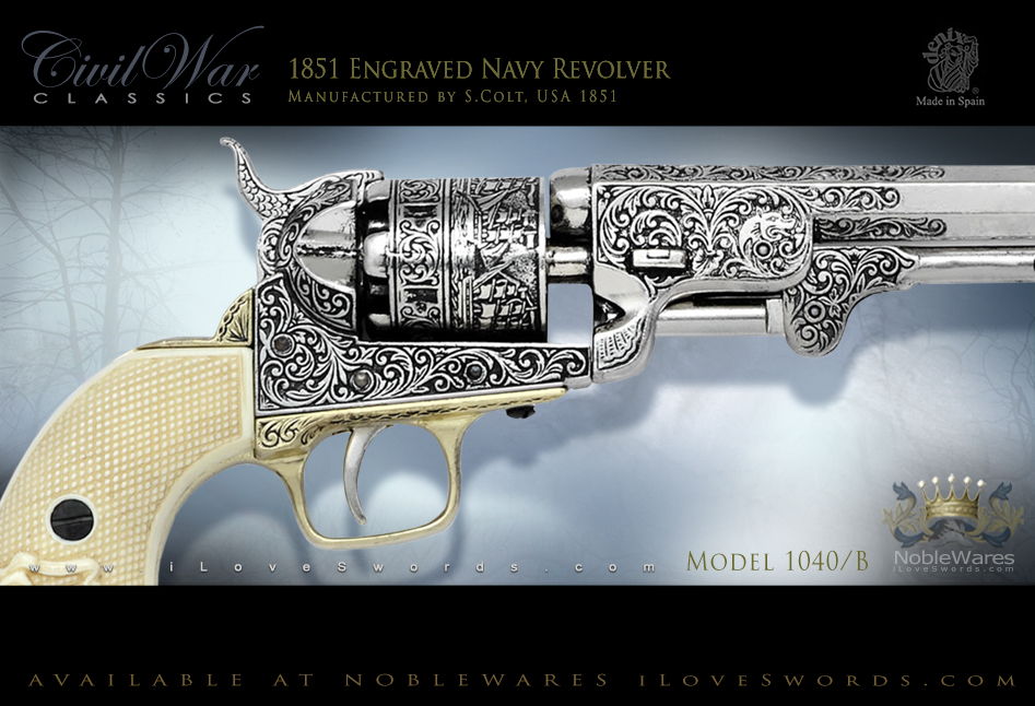 Non-Firing Replica 1851 Engraved Navy Revolver model 1040/B by Denix