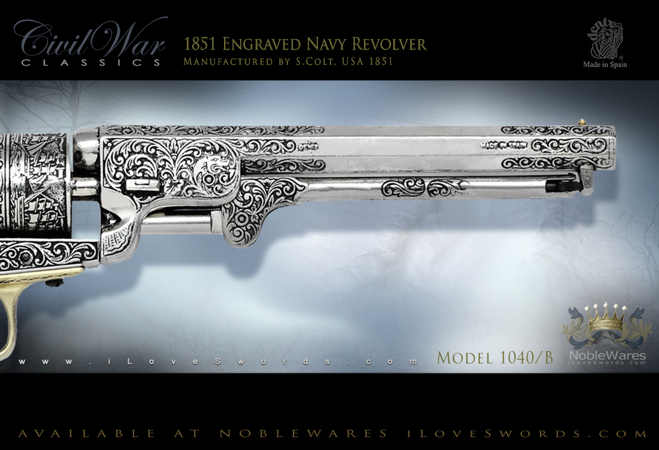 Non-Firing Replica 1851 Engraved Navy Revolver model 1040/B by Denix