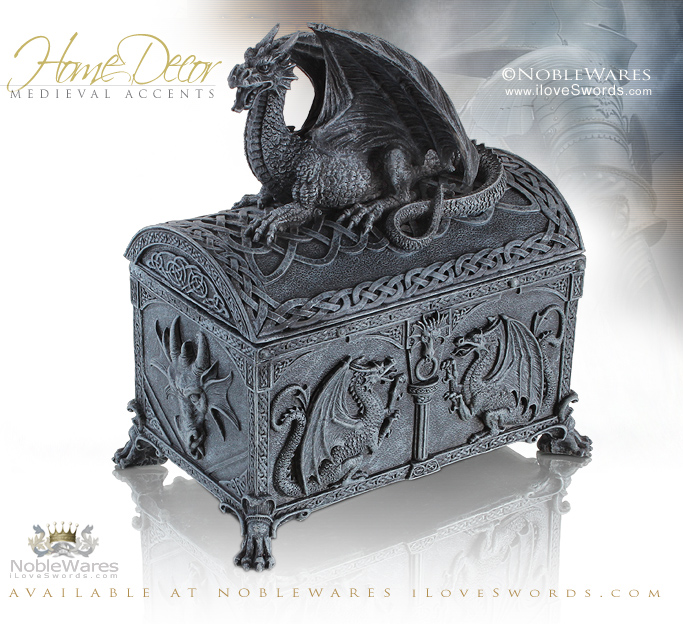 Simulated Stone Guardian Dragon Treasure Box YT6408 by YTC Summit Large ...