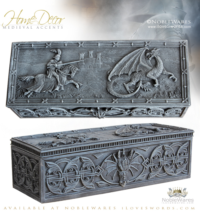 St George Simulated Stone Dragon Treasure Box YT6410 by YTC Summit ...