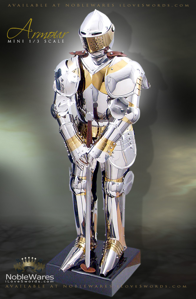 Knight in 2-Tone Armour MH1022 1/3 Scale Suit of Armour by Hanwei Large ...